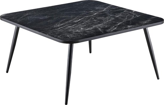 JGS® - Moderne Marmeren Salontafel met Stalen Poten, Woonkamer Tafel in ...