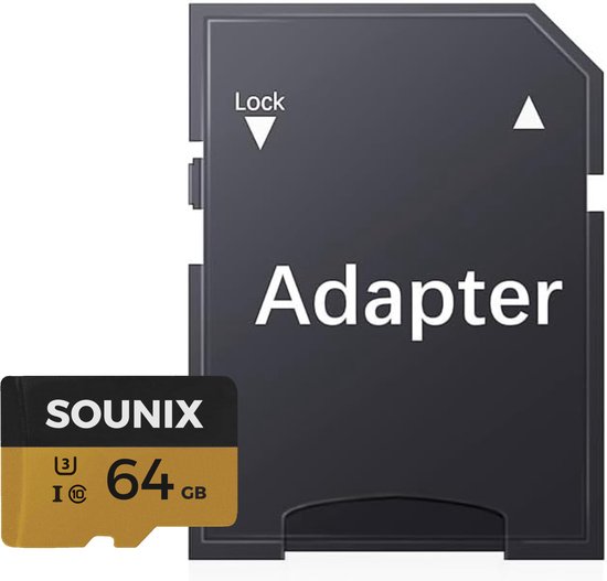 Micro SD Memory Card - 64G - Sounix - Geheugenkaart - incl. SD adapter ...