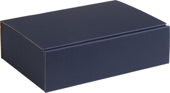 Geschenkdoos ribbelkarton 20x14x7cm DONKERBLAUW (100 stuks) | bol