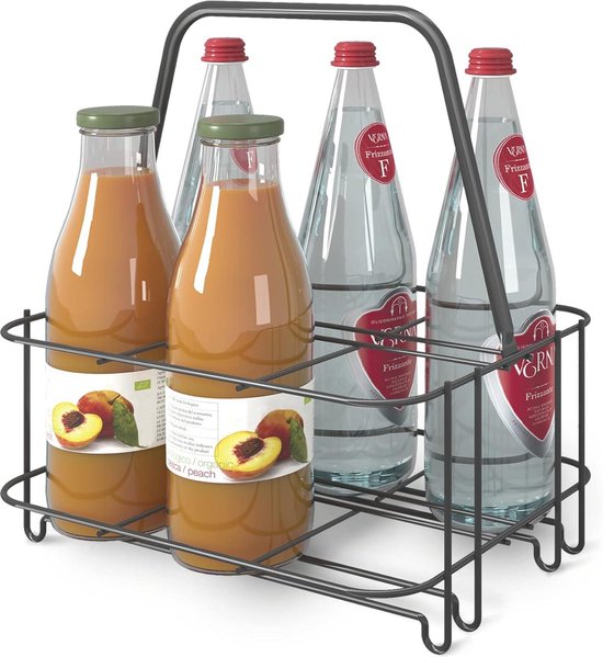 Flessenhouder voor 6 flessen - Lava - Zwart - 31 x 24 x 33 cm ...