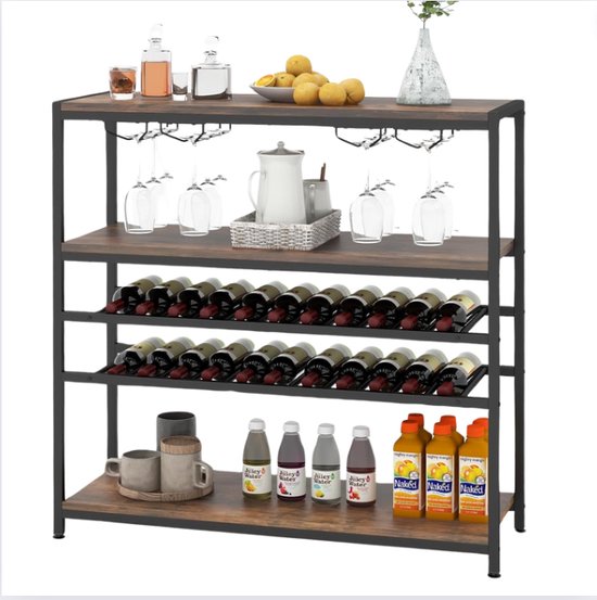 Barkast - Drankkast Barmeubel Met 5-Lagen Opbergruimte - Whiskey Kast ...