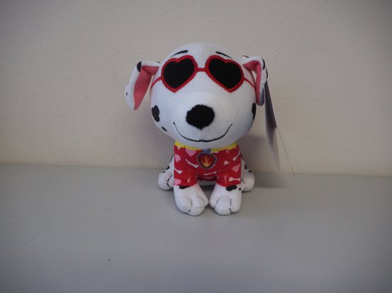 Paw Patrol Valentijn knuffel 18cm- Marshall met zonnebril | bol