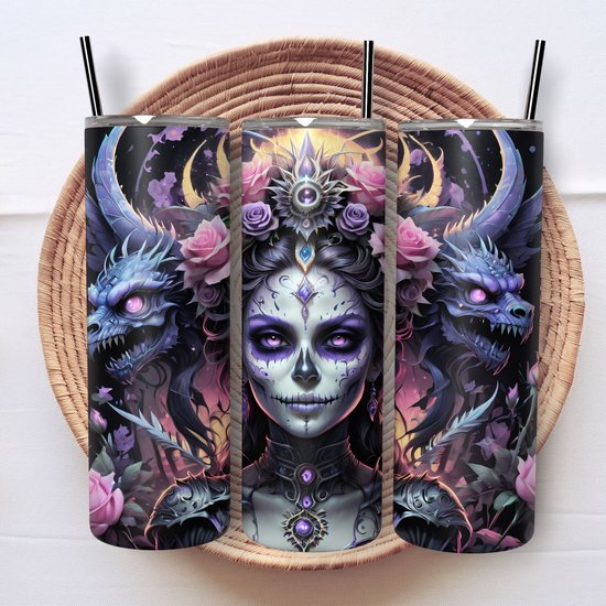 Undead queen drinkbeker met rietje, thermosbeker voor volwassenen ...