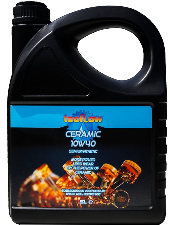 Tecflow Ceramic 10w40 Semi Synthetische Motorolie - 5L - Vermindert ...
