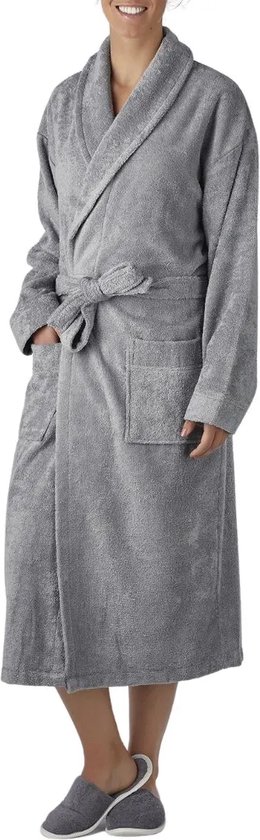 Bamboe sauna badjas - ochtendjas - duster - kamerjas grijs - unisex ...