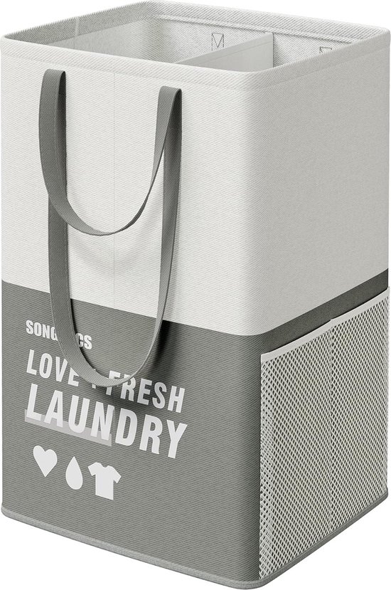 Wasmand 2 vakken, 90 liter, grote waszak groot, waszak, staand ...