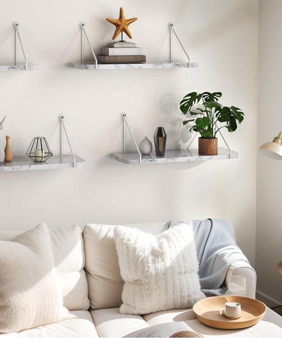 Zwevende witte planken - wandplank voor badkamer slaapkamer ...