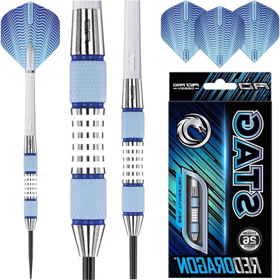 Stag Tungsten Darts Set - 21-30 Gram with Flights and Stems | bol
