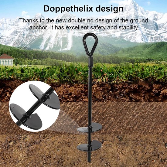 40-cm bodemanker met dubbele helix anti-roest - 4 stuks - stormanker ...