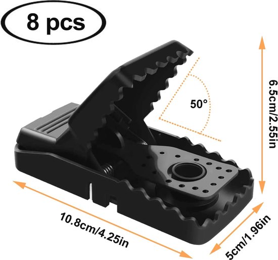 Herbruikbare Muizenval Set van 8 - Professionele Rattenval voor Binnen ...