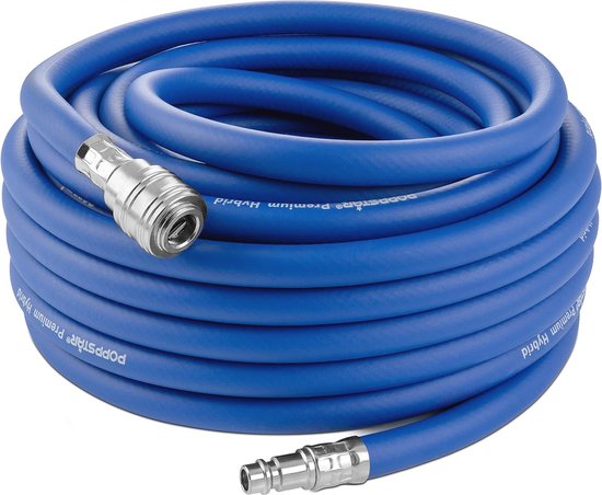 Lange Persluchtslang 15 m - Hybride PVC, 20 Bar, Binnendiameter 9,2 mm ...