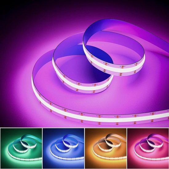 Led strips 6 m RGB COB kleurveranderende flexibele ledstrip - 576 leds ...
