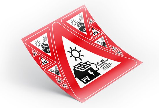 Meterkaststickers - Vel 13 stickers - 18 cm Sticker PV Installatie - DC ...