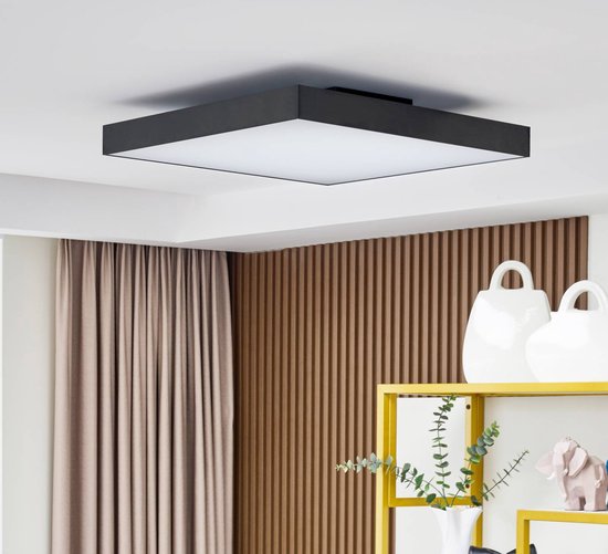 Lucande - LED plafondlamp - RGB - met dimmer - CCT - 1licht - Ijzer ...