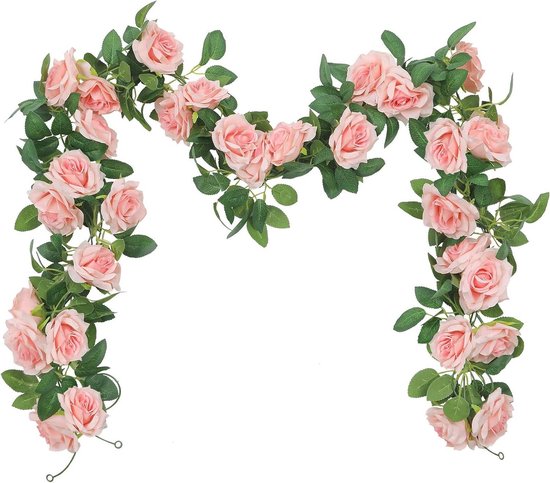 Decoratie - Kunstmatige Bloem Slinger - Nep Roos Rank Slinger - Bloem ...