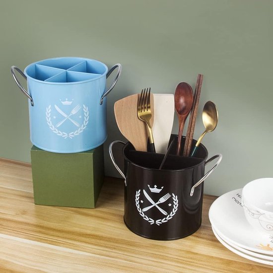 Goodivery ® Stijlvolle Metalen Bestekhouder met Handige Indeling voor ...