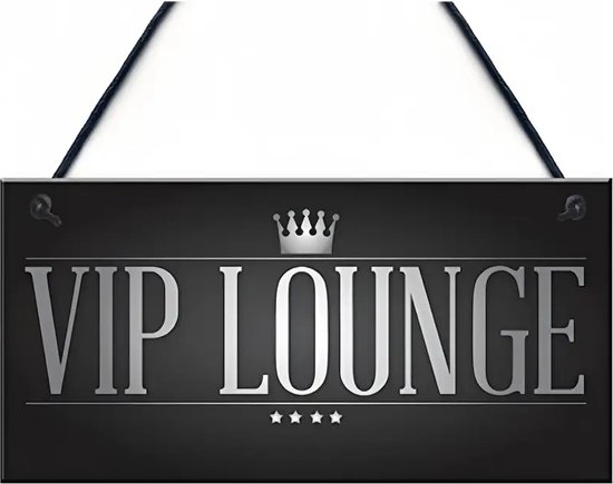 Wanddecoratie, Handbord, VIP, VIP LOUNGE, Muurkunst, Decoratie, Mancave ...