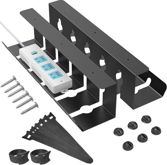 Kabelgoot Set van 2 Kabelhouder Bureau Tafel Kabelmanagement Orde ...