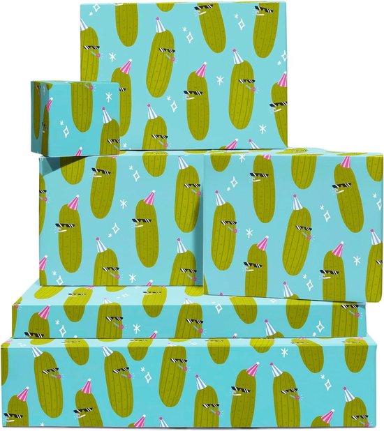 Cadeauverpakking Grappig verjaardags inpakpapier - augurk komkommer - 6 ...