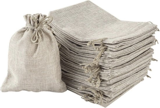 Katoenen zakjes (13 x 18 cm, kleine cadeauzakjes voor bruiloft, feest ...