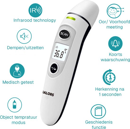 BALORS® Oorthermometer - Koortsthermometer - Oorthermometer volwassenen ...