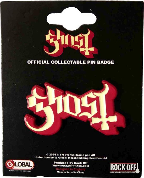 Ghost - Logo Red Shadow Pin - Rood/Beige | bol