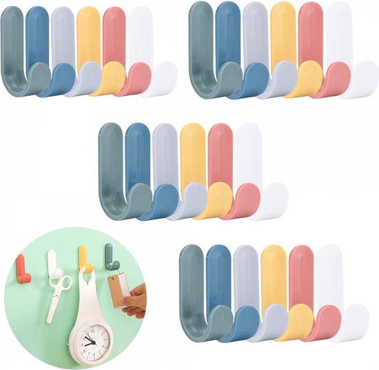 Wandhaak - Zelfklevende Handdoek Haakjes - 24 stuks - Deurhaak ...