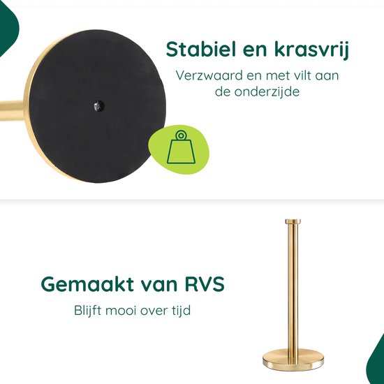 Reserverolhouder Goud - WC Rolhouder Staand - Toiletbutler ...