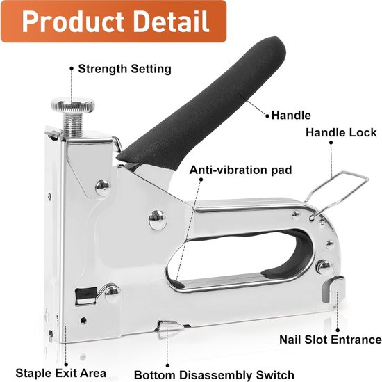 Equivera Nietpistool - Tacker - Niet Pistool - Nietpistool Draadloos | bol