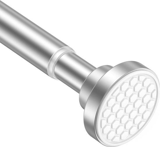 Zilveren Lente Douche Spanningsstang 61-112 cm - Antislip Verstelbare Gordijnroede -... | bol