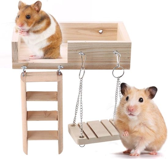 Hamster Platform Ladder Set - Houten Speelgoed voor Hamsters en Kleine ...