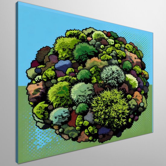 Pop art mos schilderij | Colorful Moss Masterpiece: A Contemporary ...