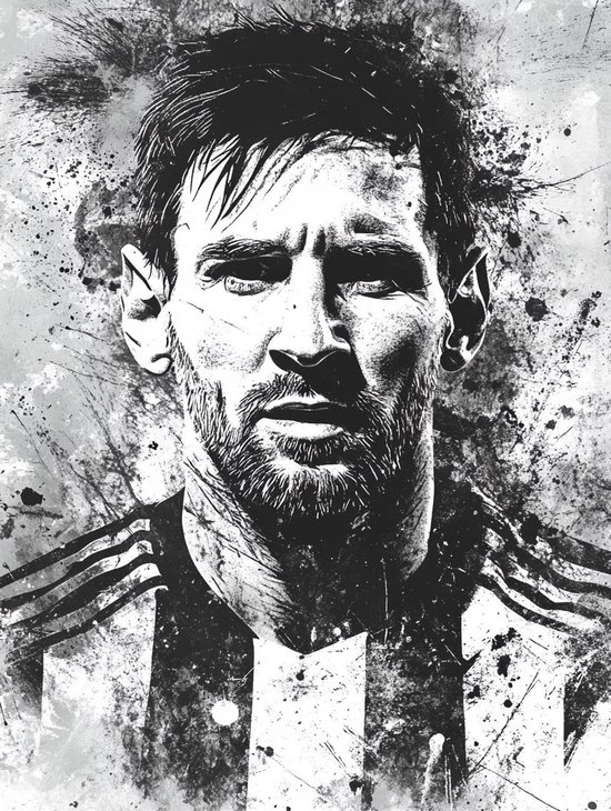 Lionel Messi Poster - Black & White - Art Collection - 43x61cm ...