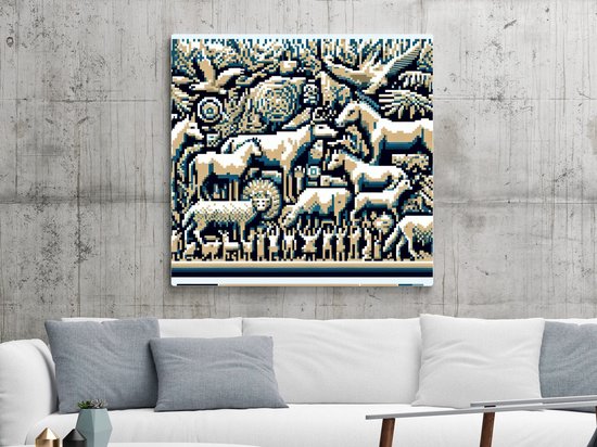 Pixel art relief schilderij | Pixels van verheven kunst vormen reliëf ...