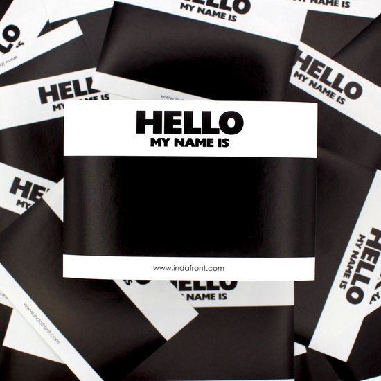 Hello My Name is Stickers - Zwart Inverted - 50 stuks | bol