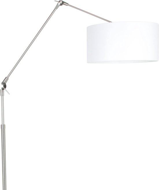 Moderne vloerlamp Prestige chic | 1-lichts | beweegbaar | staal / wit ...