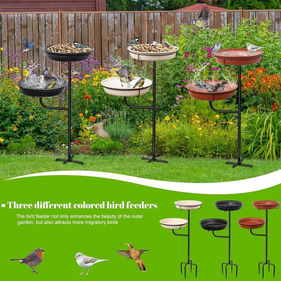 Vogelbad voederschaal - waterplaats voor wilde vogels - vrijstaand tuin ...