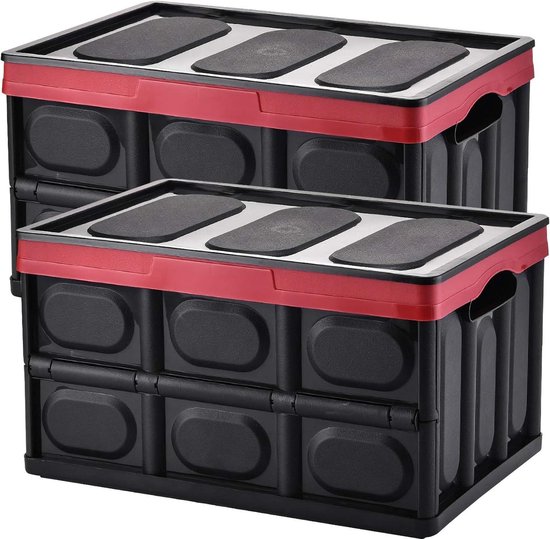 Klapbox transportbox opbergdoos met deksel handgreep kunststof ...
