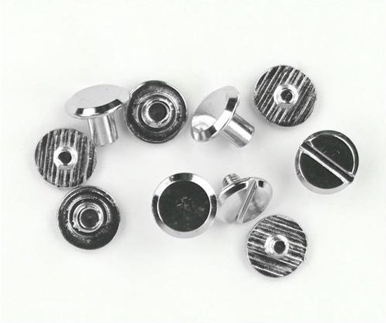 Schroefknoop 10 mm 5 stuks voor het bevestigen van leren labels | bol