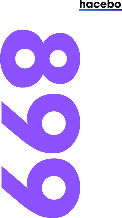 Cijfer Sticker - Paars - 9CM - Container sticker - 1 Stuks - 899 | bol