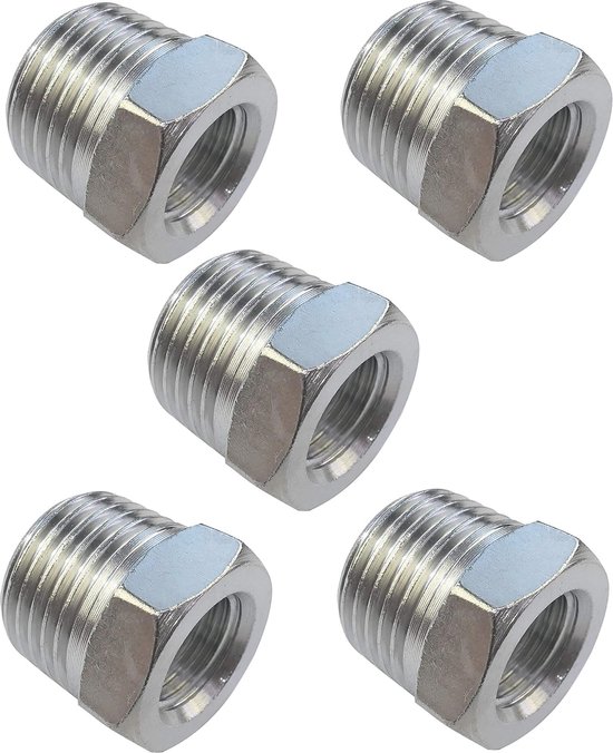 Set van 5 verloopstukken voor persluchtslang 1/2 inch naar 1/4 inch - Slangadapter en... | bol