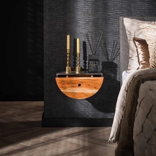 PS-Collection Half Moon Set van 2 Nachtkastjes 1 Lade - 40x24x19cm ...