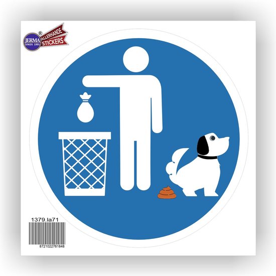 Hondenpoep opruimen pictogram, sticker. | bol