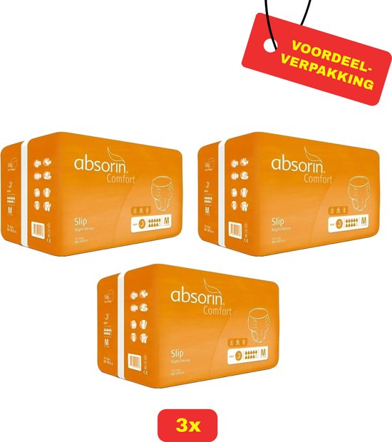 3 x Absorin Slip Night/Heavy - Maat M - 9 Drops | bol