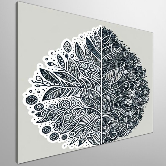 Doodle mos schilderij | Mozaïek van natuurlijke patronen: levendige ...