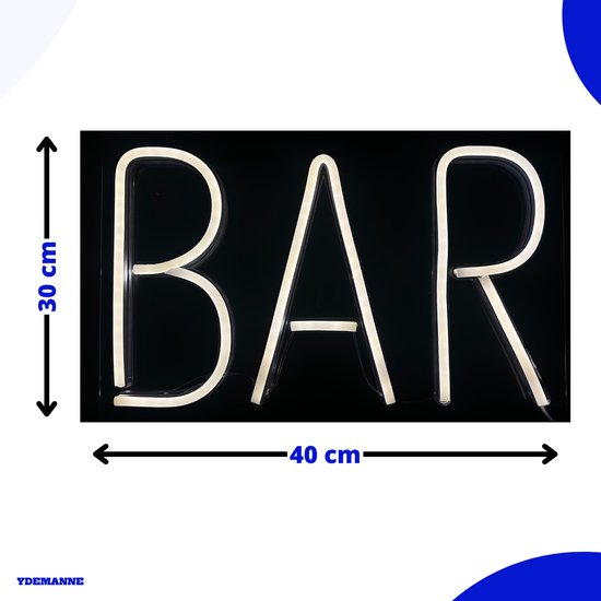 Neon Lamp - BAR - Dimbaar - Incl. Ophanghaakjes - Neon Sign - Neon ...