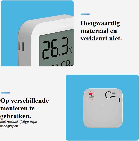 Slimme Mini Temperatuurmeter & Luchtvochtigheidsmeter Met Bluetooth ...