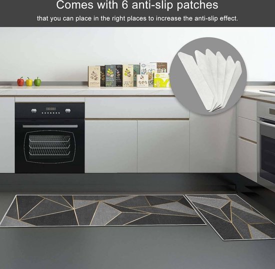 Inovra ® Stijlvolle Keukenmatten Set van 2 - Moderne Wasbare Antislip ...
