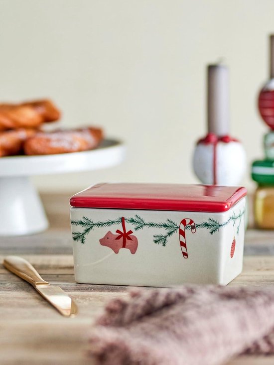 Keramieken botervloot YULE met kerstmotief - servies boterbel | bol