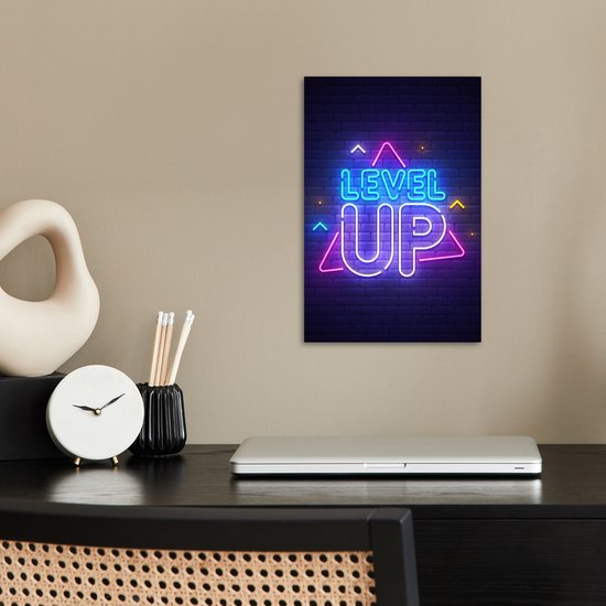 Game Poster - Gaming - Neon - Level Up - Quotes - Gamen - 20x30 cm | bol